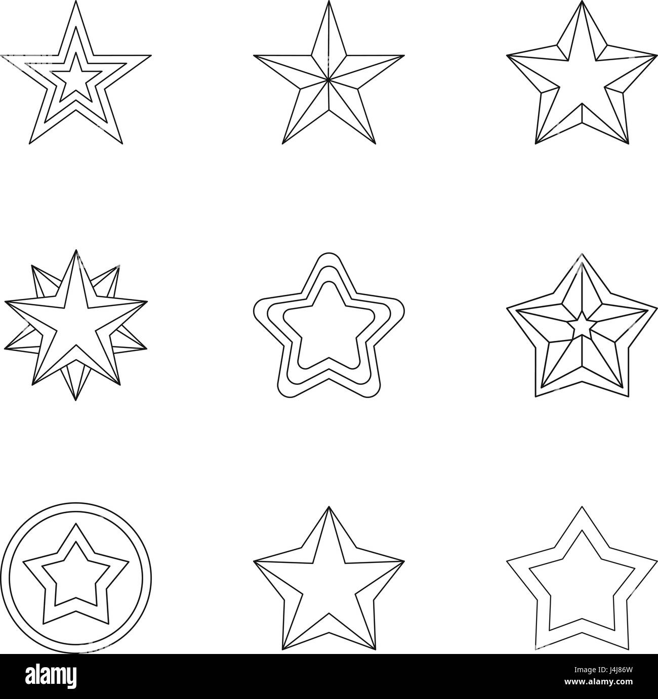 Types of stars icons set, outline style Stock Vector Image & Art - Alamy