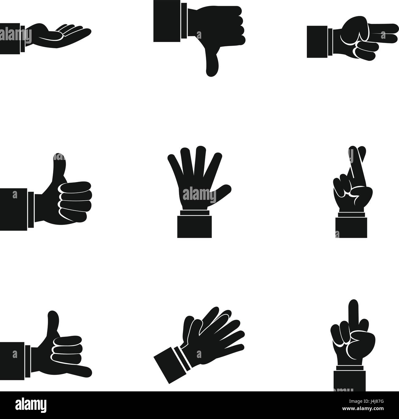 Fingers icons set, simple style Stock Vector Image & Art - Alamy