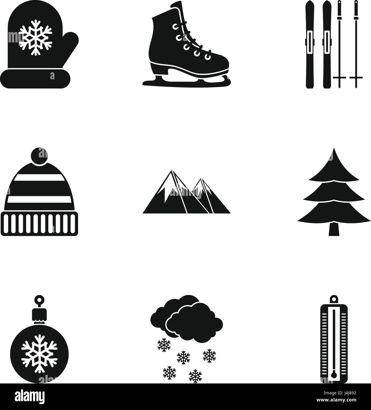 Winter frost icons set, simple style Stock Vector Image & Art - Alamy