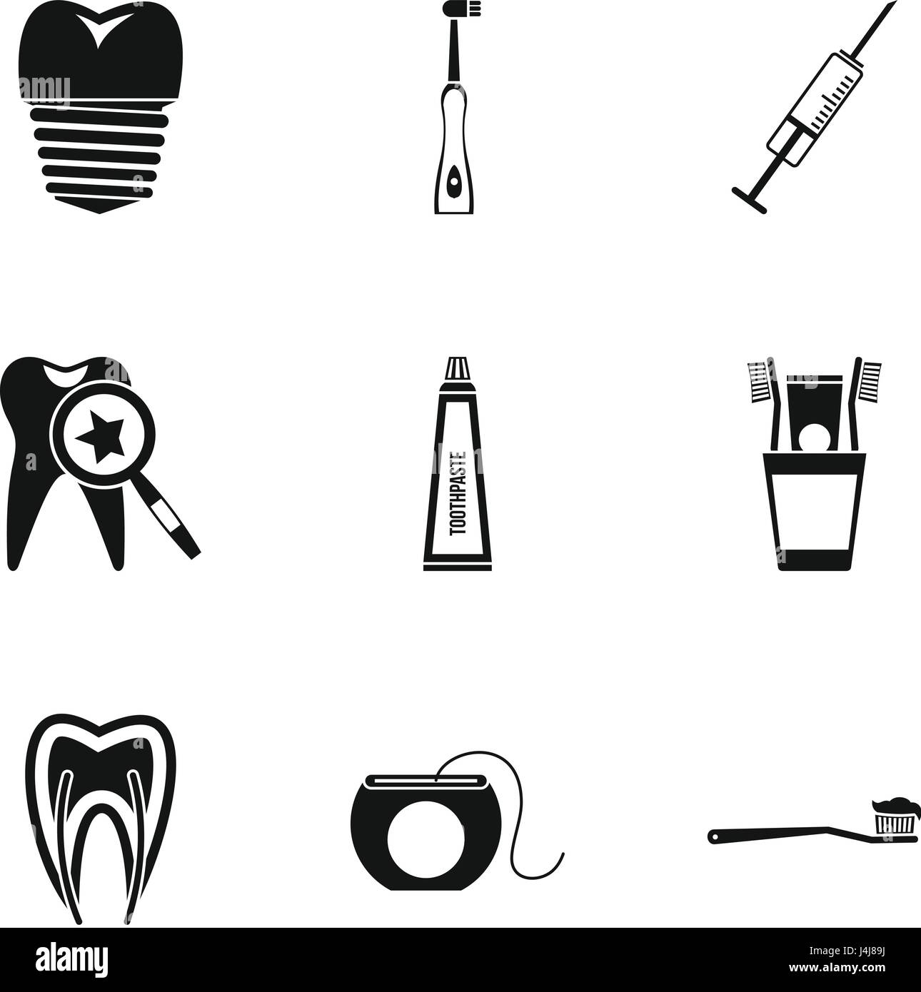 Teeth icons set, simple style Stock Vector Image & Art - Alamy