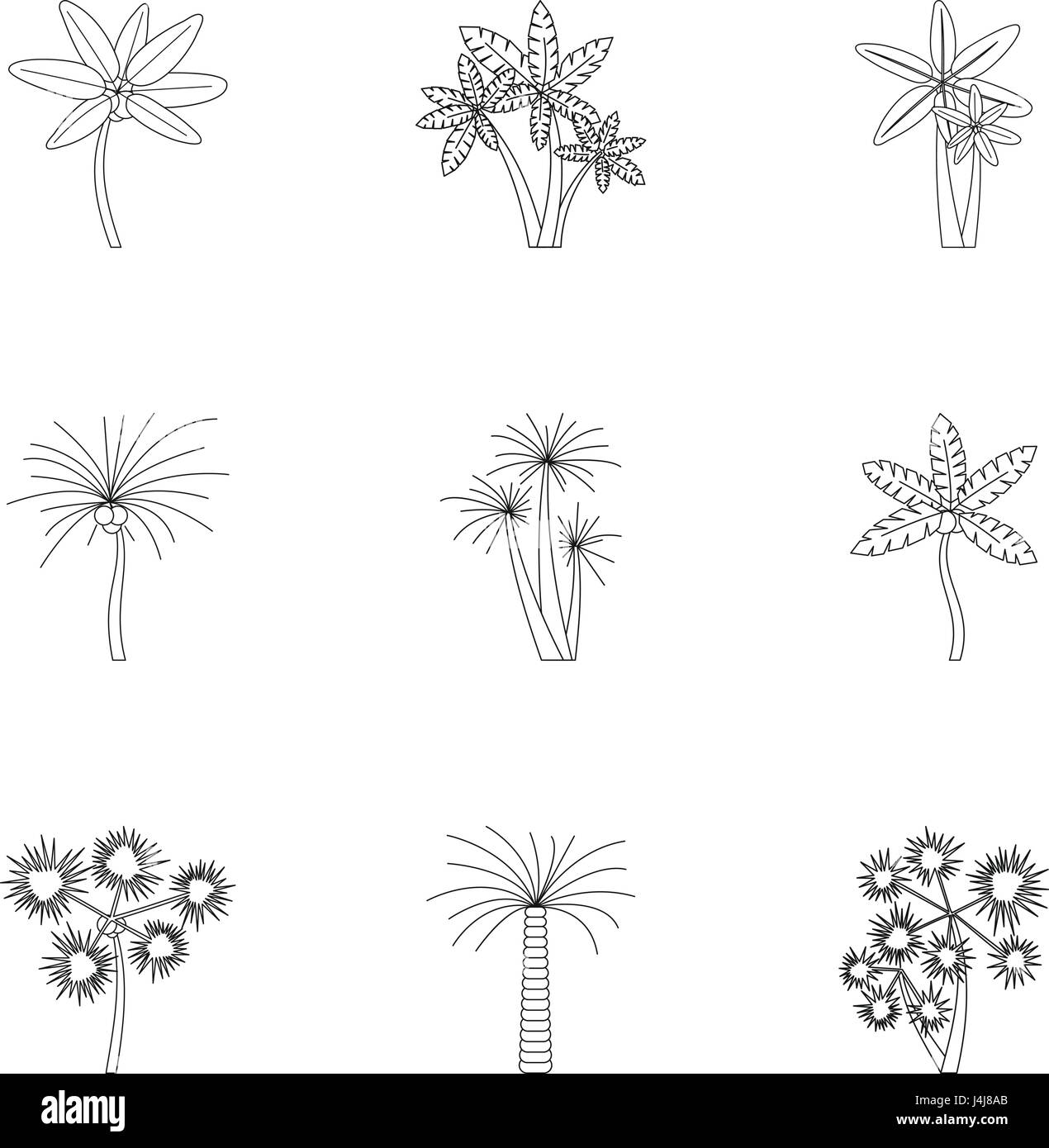 Palma icons set, outline style Stock Vector Image & Art - Alamy