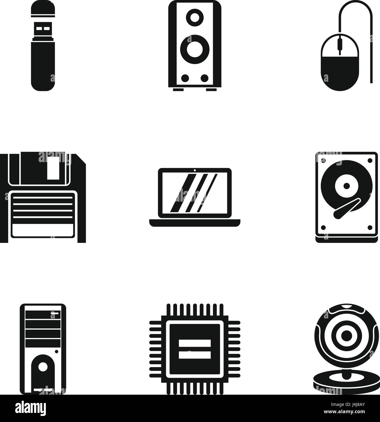 Computer setup icons set, simple style Stock Vector Image & Art - Alamy