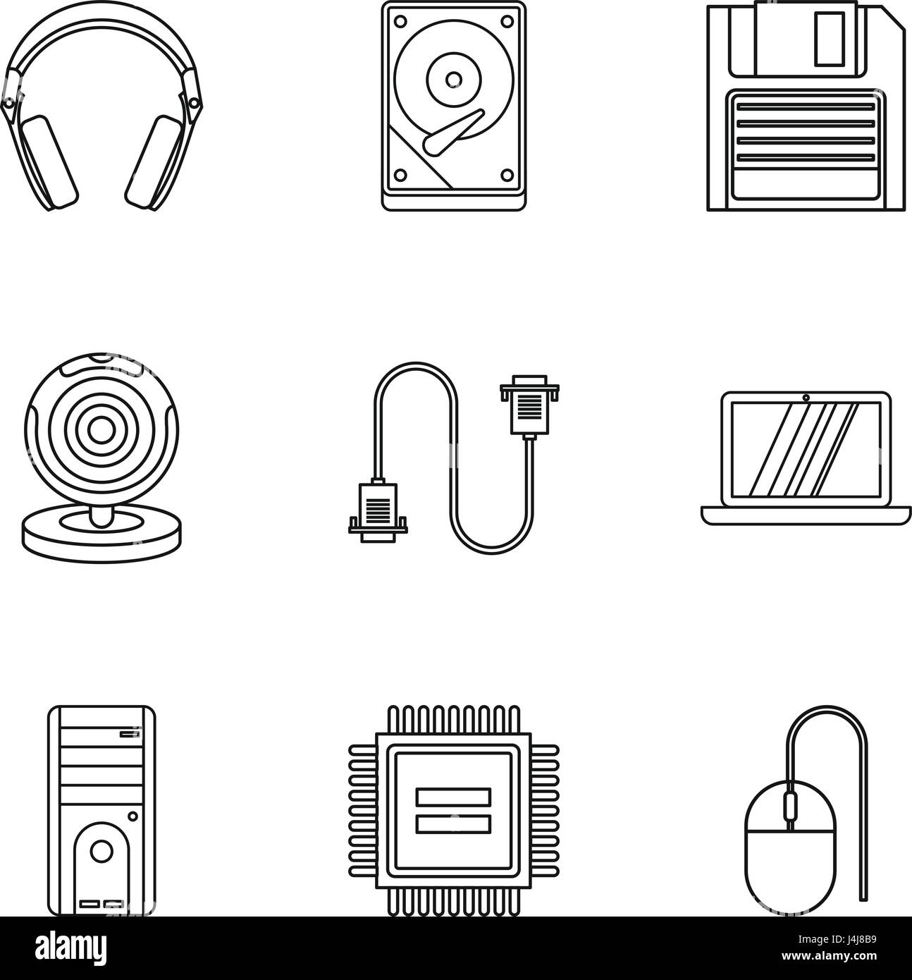 Computer repair icons set, outline style Stock Vector Image & Art - Alamy