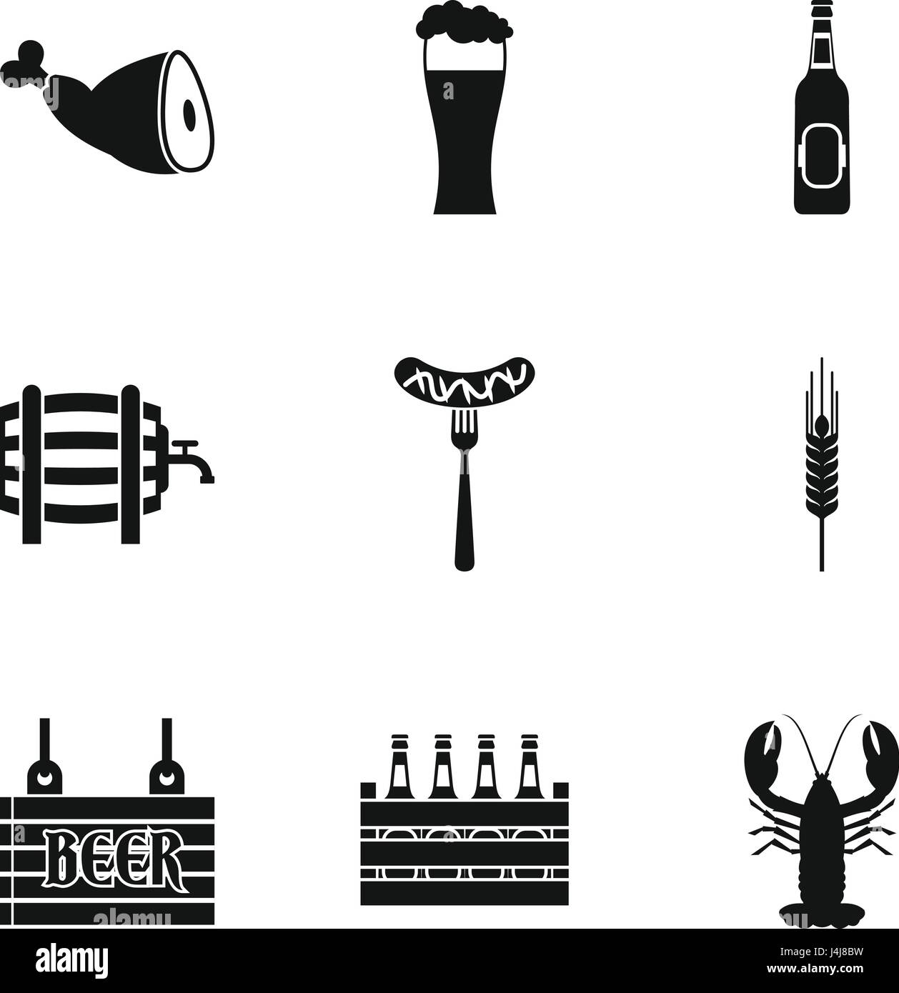 Alcohol icons set, simple style Stock Vector Image & Art - Alamy