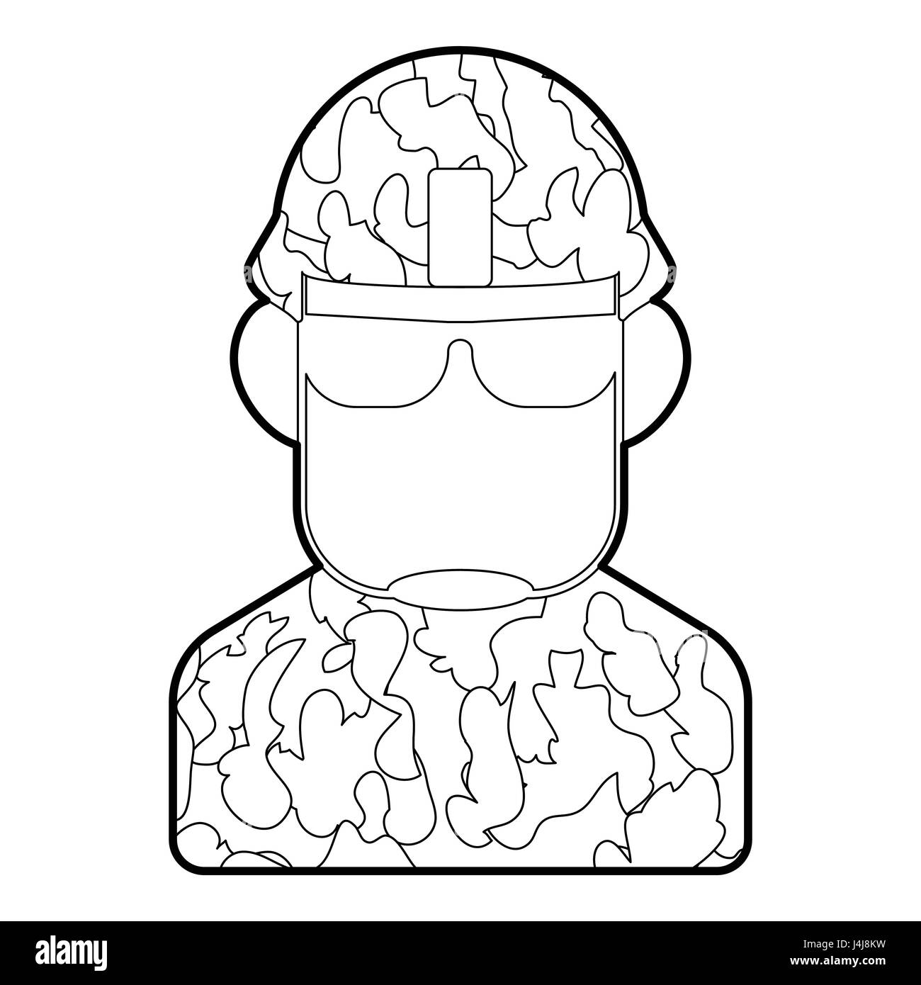 Soldier icon, outline style Stock Vector Image & Art - Alamy