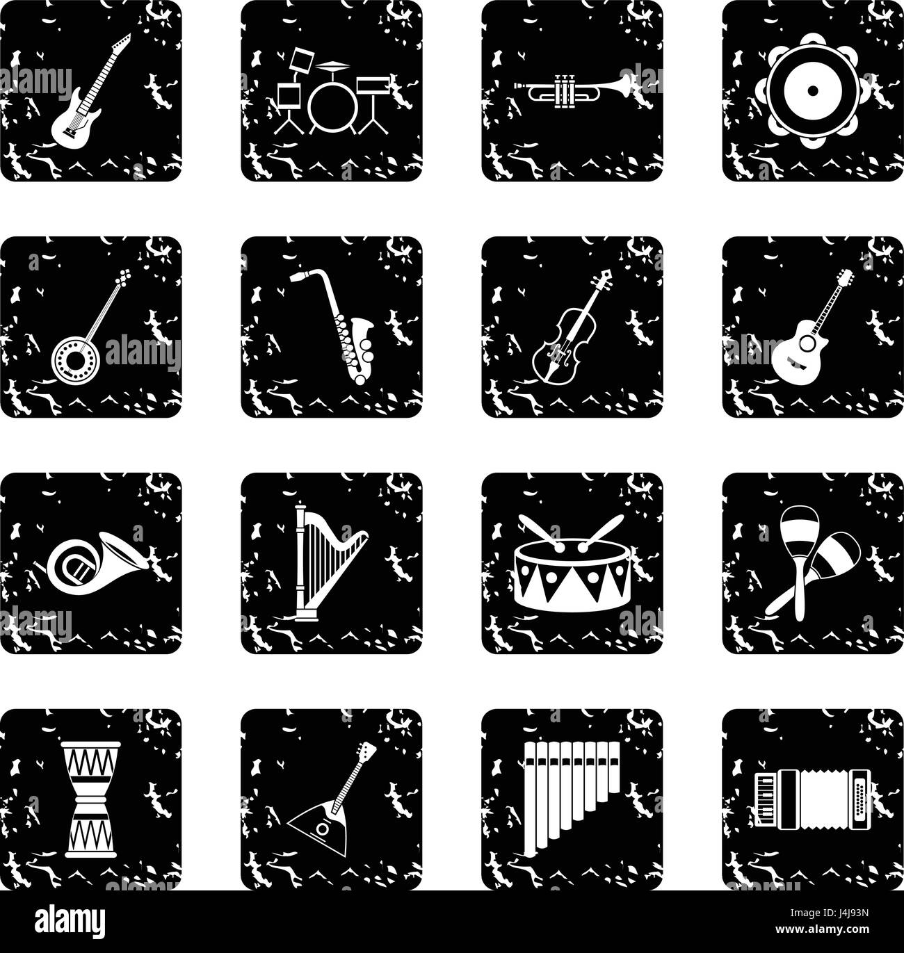 Musical instruments icons set , simple style Stock Vector Image & Art ...