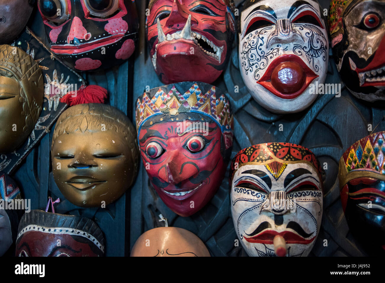 Traditional Javanese wooden masks, Indonesia Stock Photo - Alamy