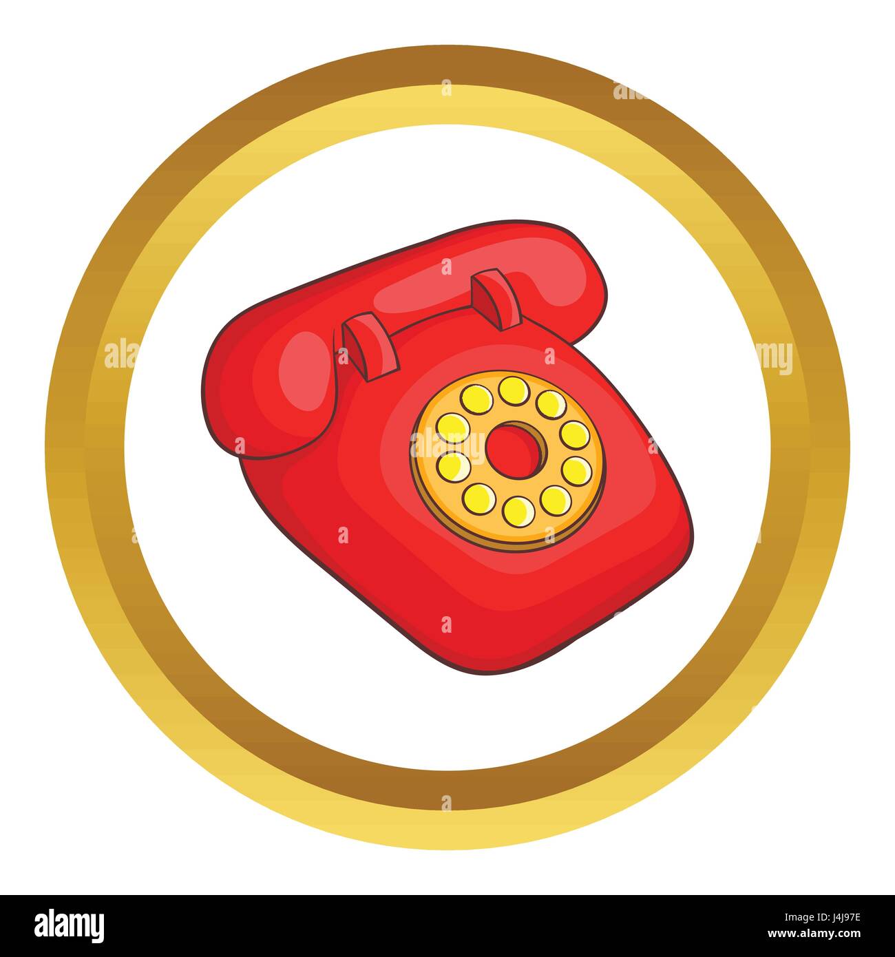 Retro red telephone vector icon Stock Vector Image & Art - Alamy