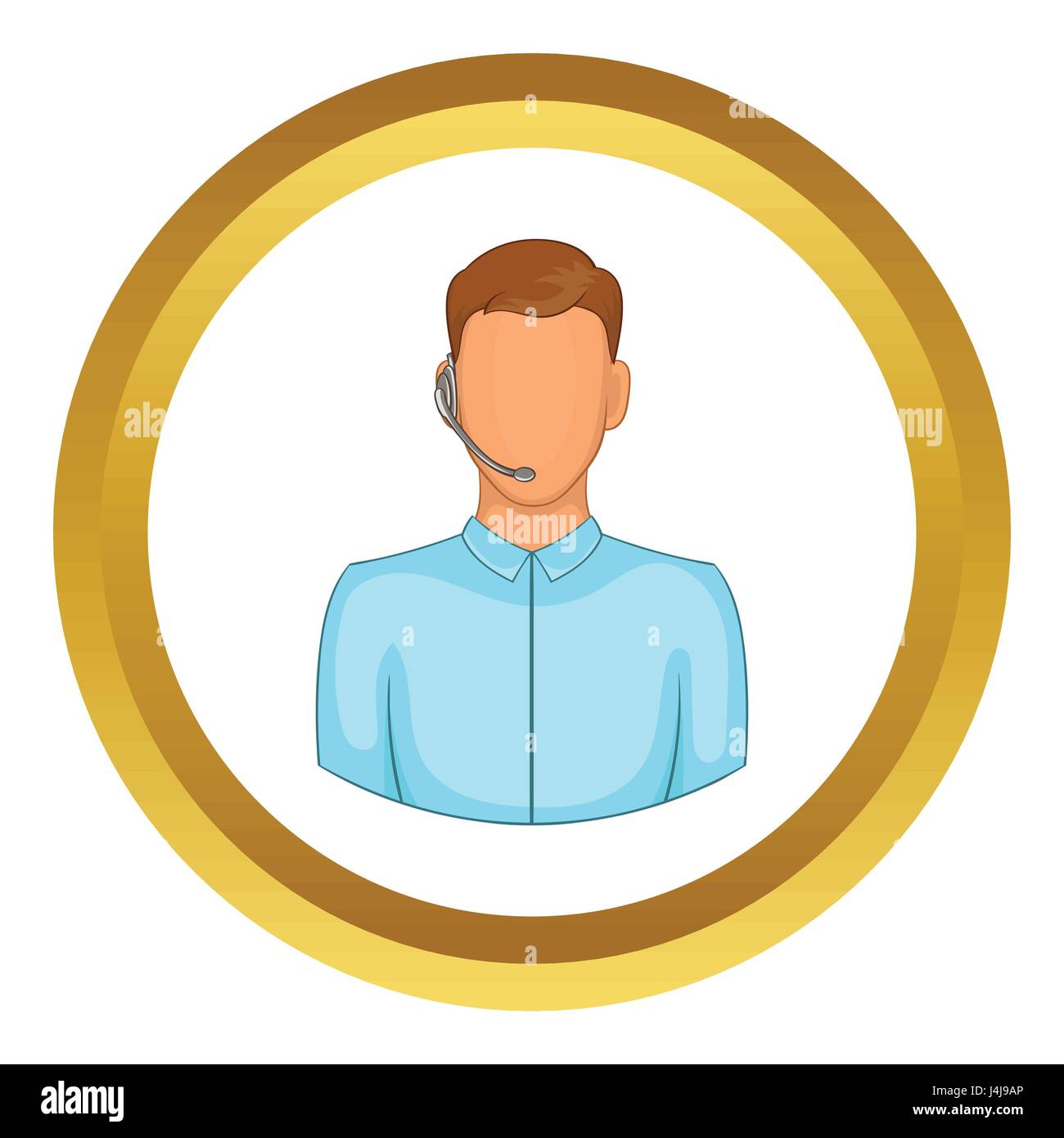 Customer service operator, headset vector icon Stock Vector Image & Art ...