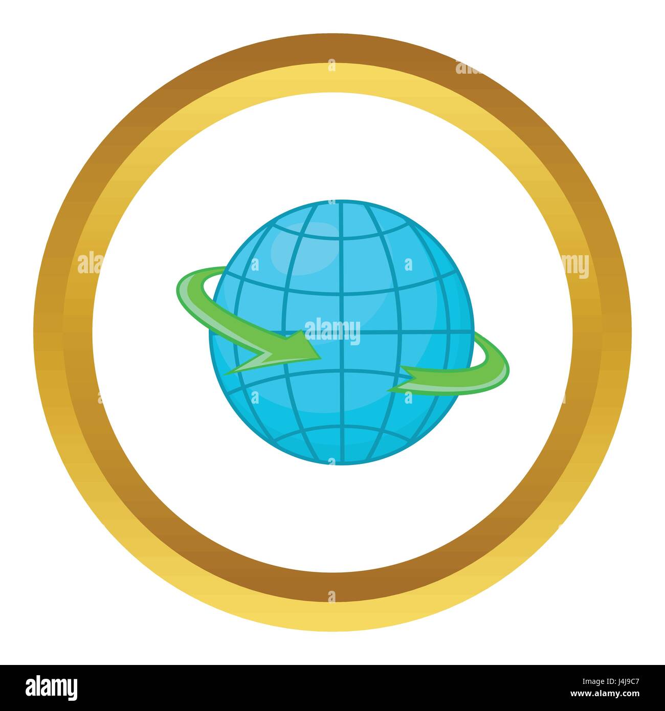 Globe and round the world arrow symbol vector icon Stock Vector Image ...