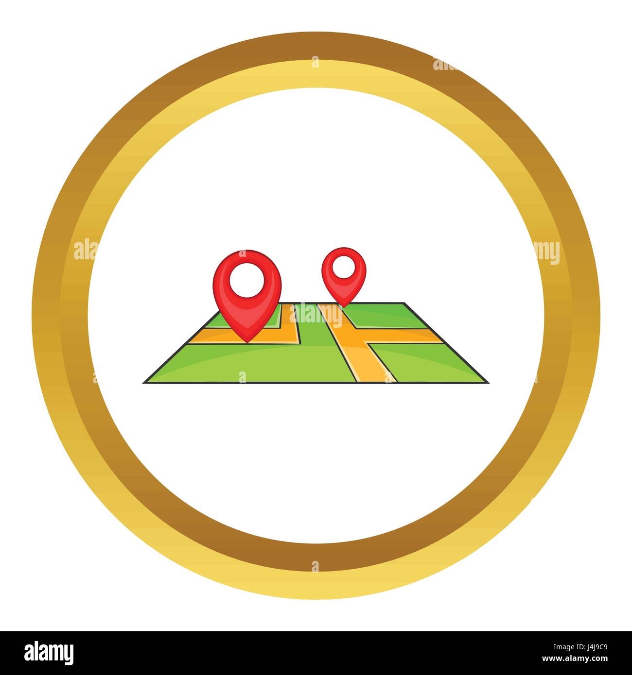Map with pointers vector icon Stock Vector Image & Art - Alamy