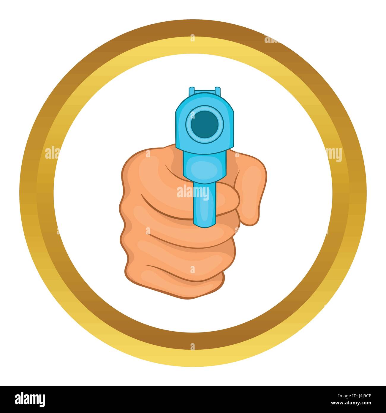 Hand pointing with the gun vector icon Stock Vector Image & Art - Alamy