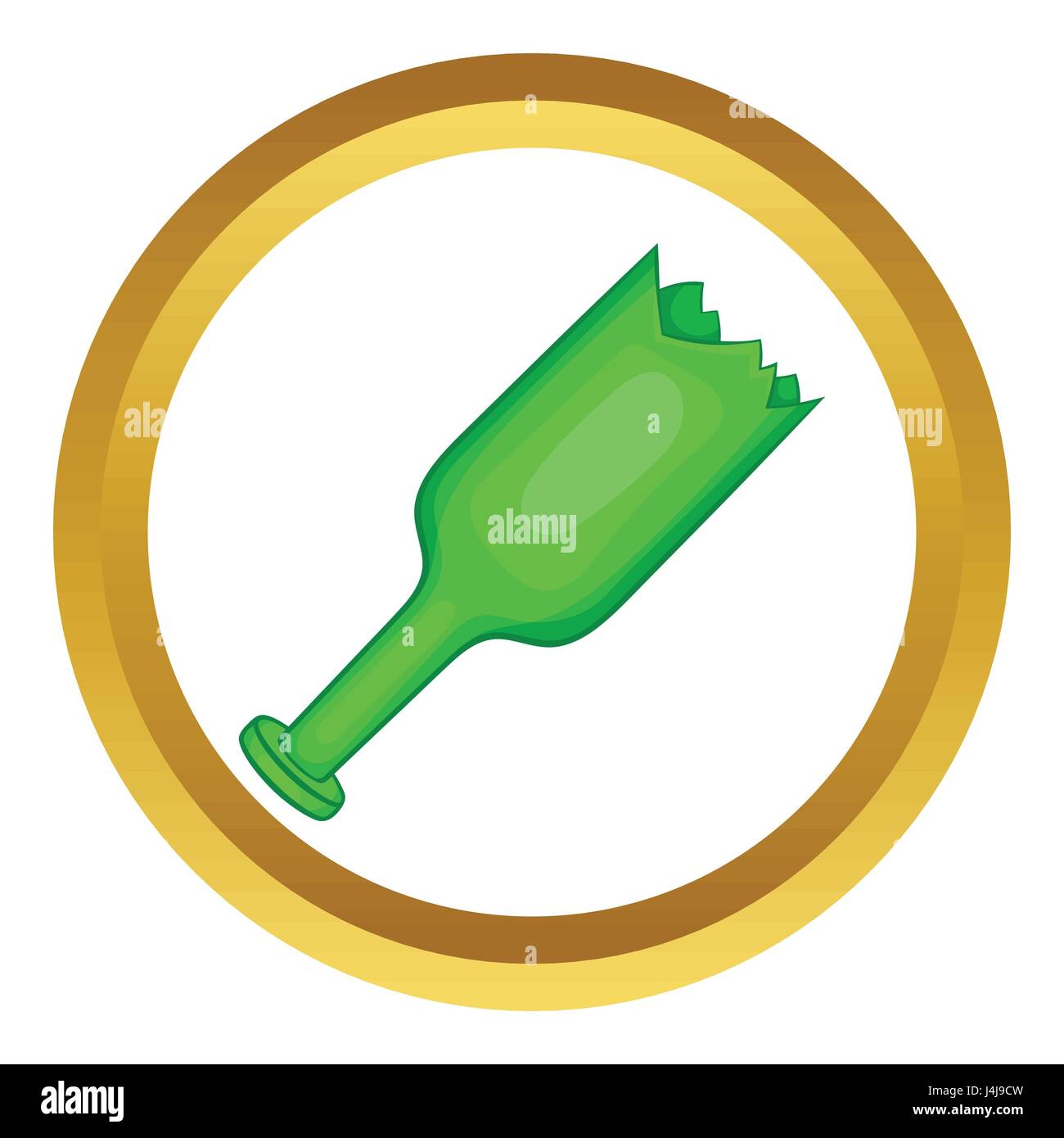 Broken green bottle as weapon vector icon Stock Vector Image & Art - Alamy