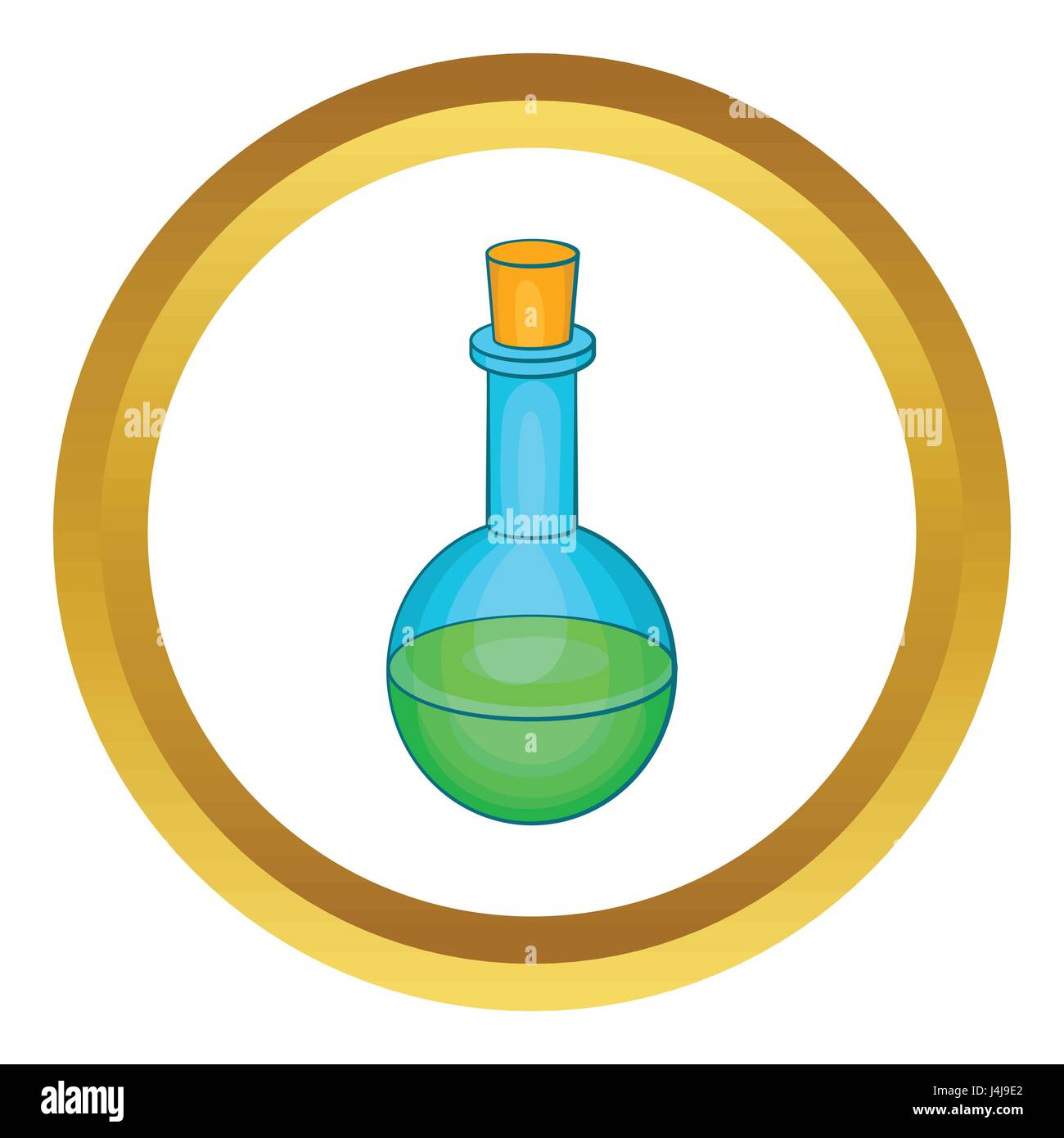 Flask with green potion vector icon Stock Vector Image & Art - Alamy