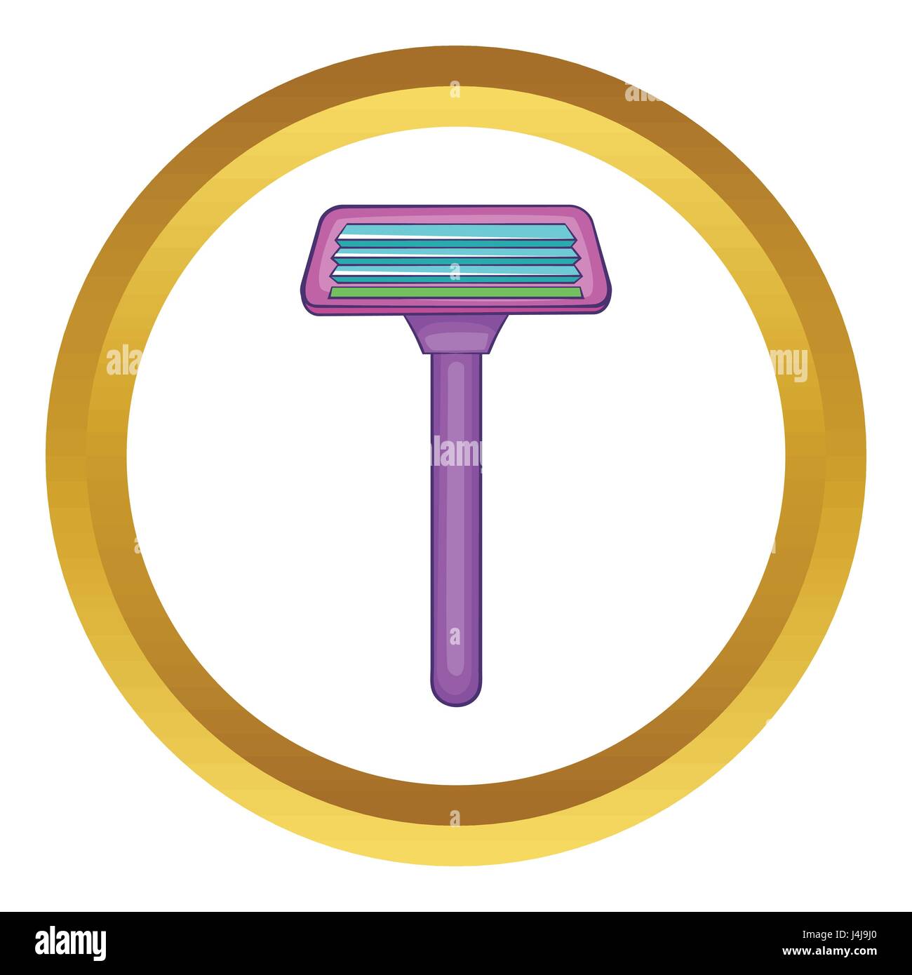 Cartoon man shaving beard razor Cut Out Stock Images & Pictures - Alamy