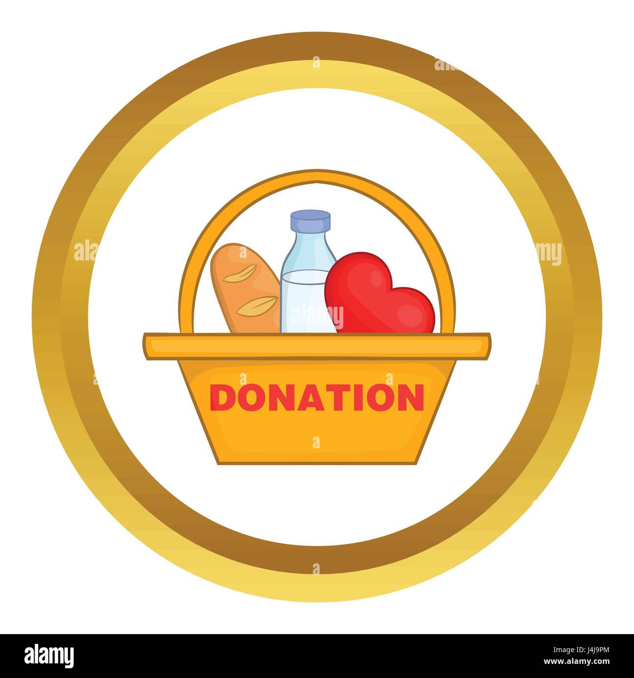 Donation box with food vector icon Stock Vector Image & Art - Alamy