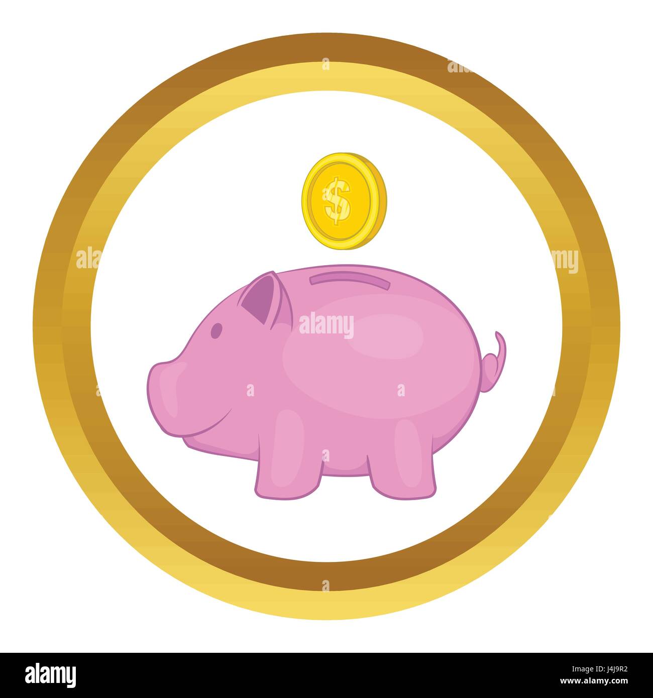 Pink pig money box vector icon Stock Vector Image & Art - Alamy