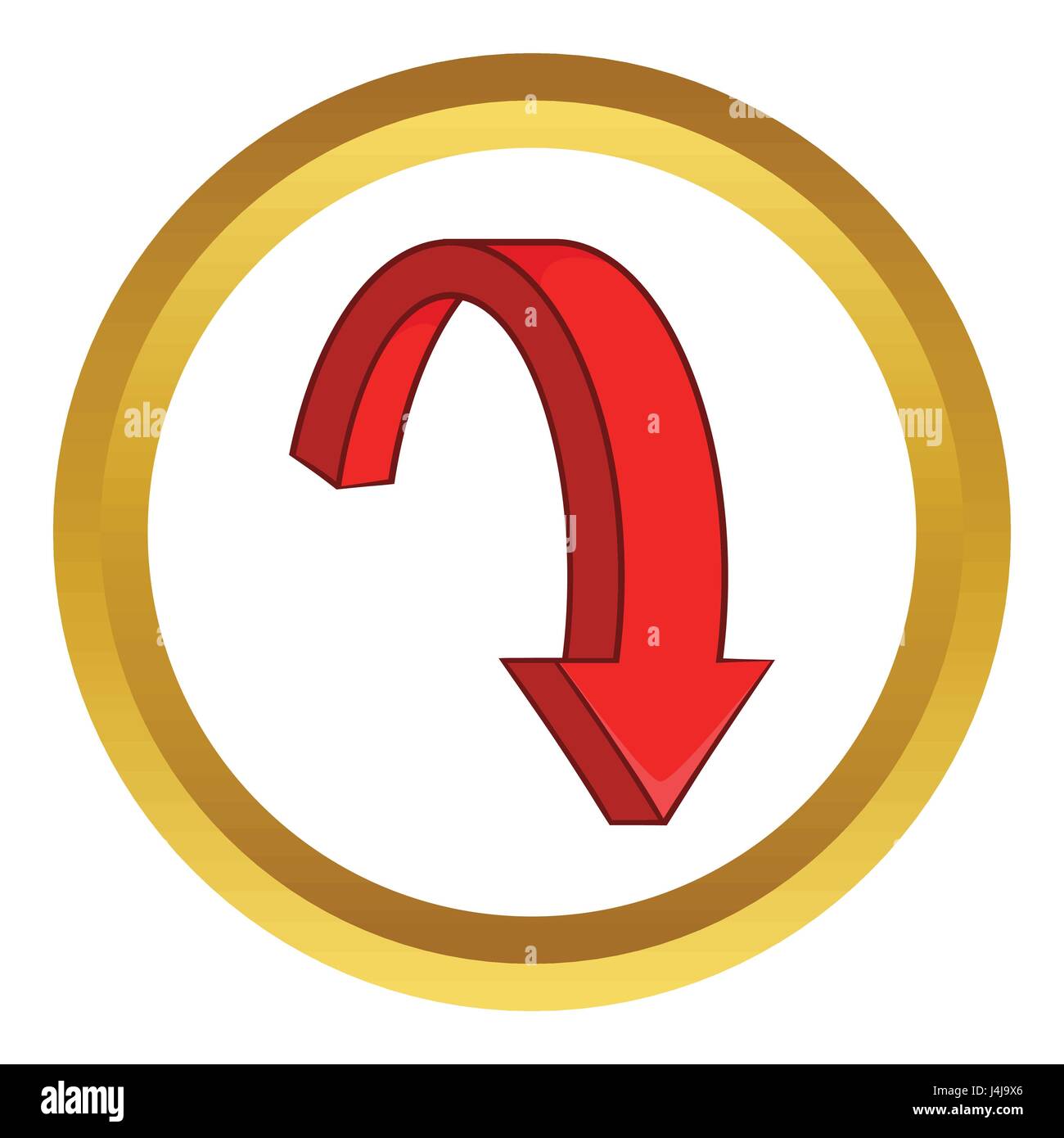 Red Arrow Right Curved