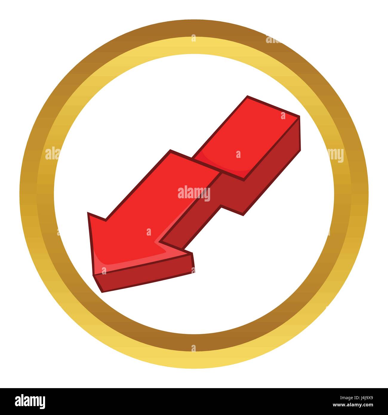 Red broken arrow vector icon Stock Vector Image & Art - Alamy