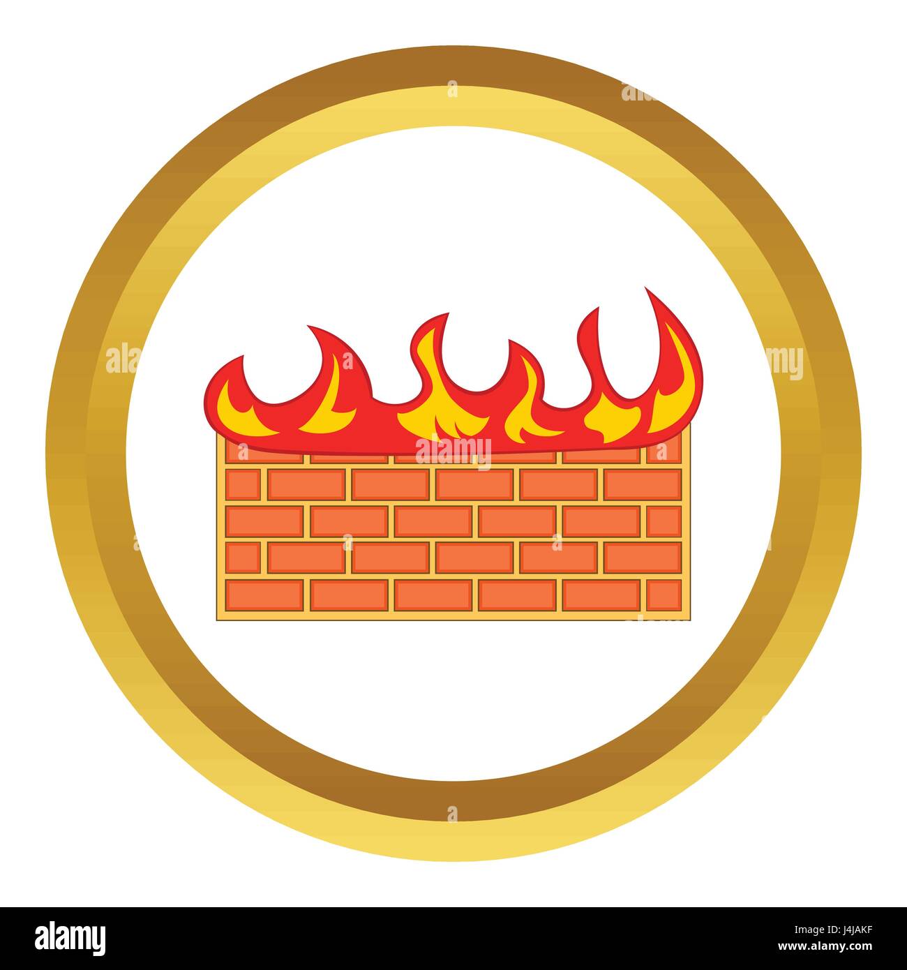 Brick wall on fire vector icon Stock Vector Image & Art - Alamy