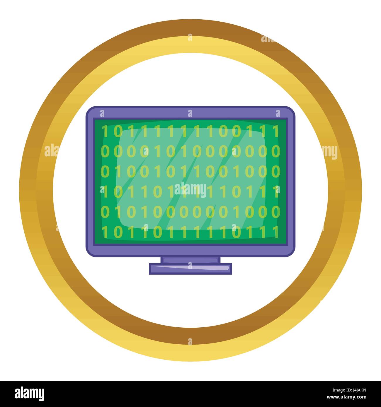 Binary code on screen vector icon Stock Vector Image & Art - Alamy