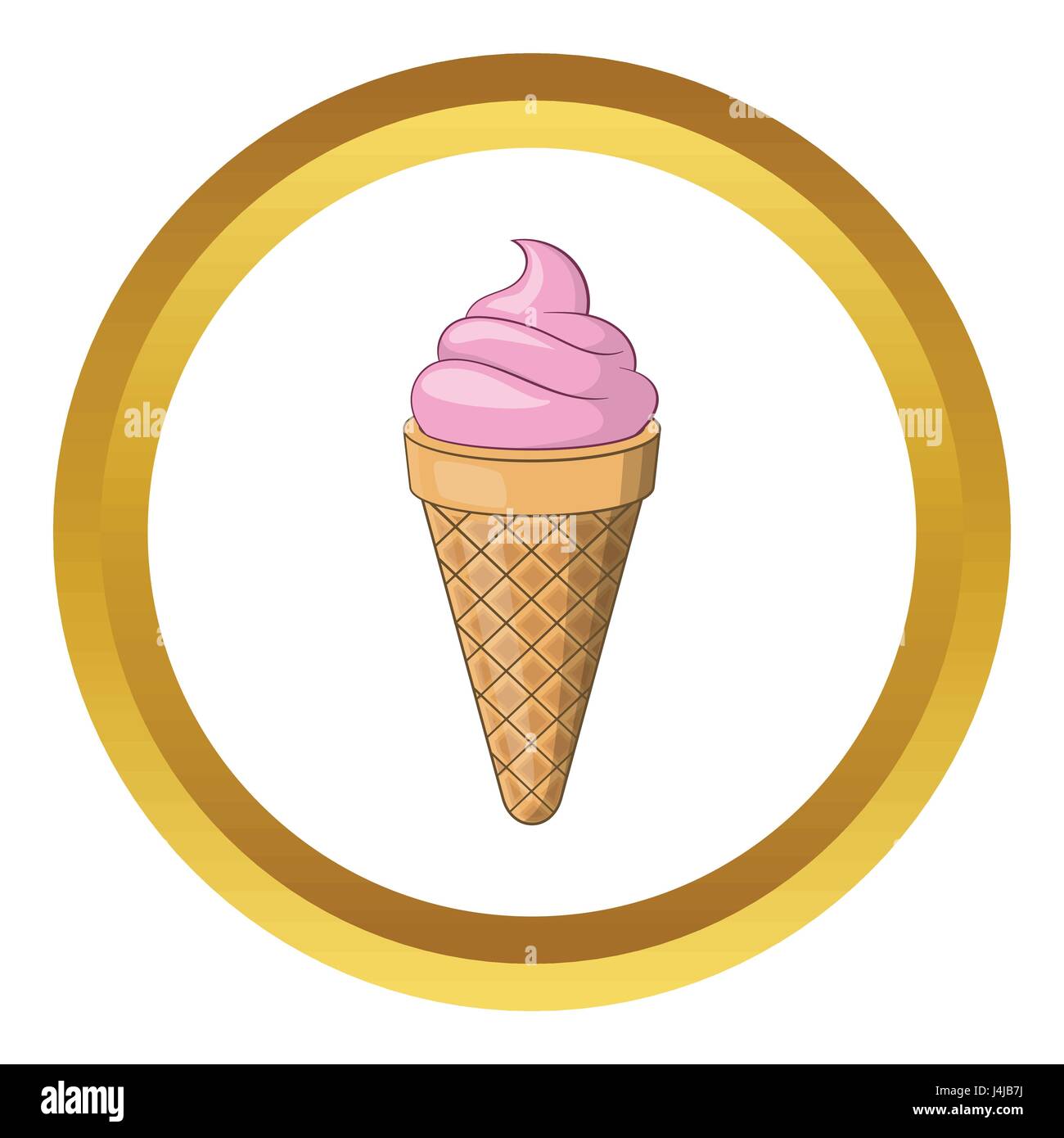 Pink ice cream cone vector icon Stock Vector Image & Art - Alamy