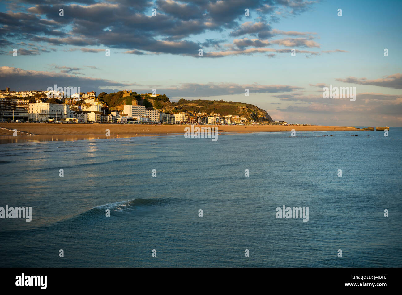 Hastings seafront in early evening sunshine Stock Photo - Alamy