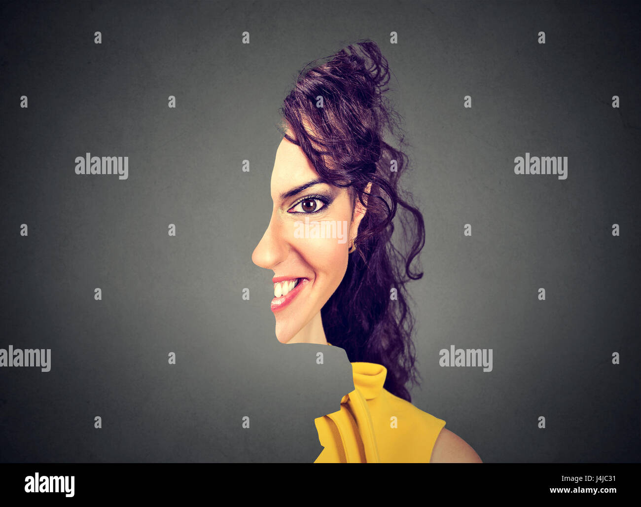 Face side profile silhouette hi-res stock photography and images - Alamy