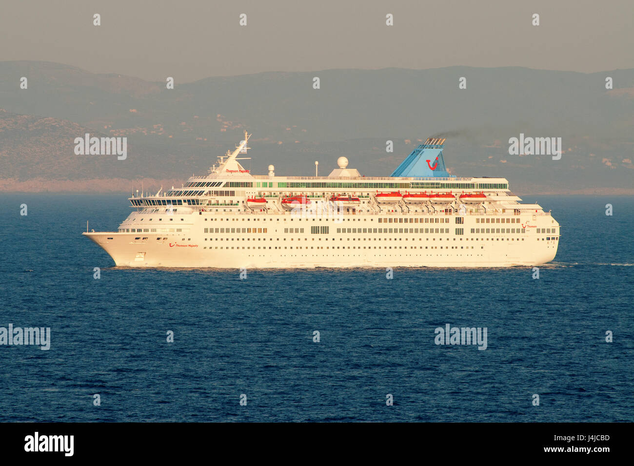 Thomson Majesty cruise ship in the port city of Piraeus in the region ...
