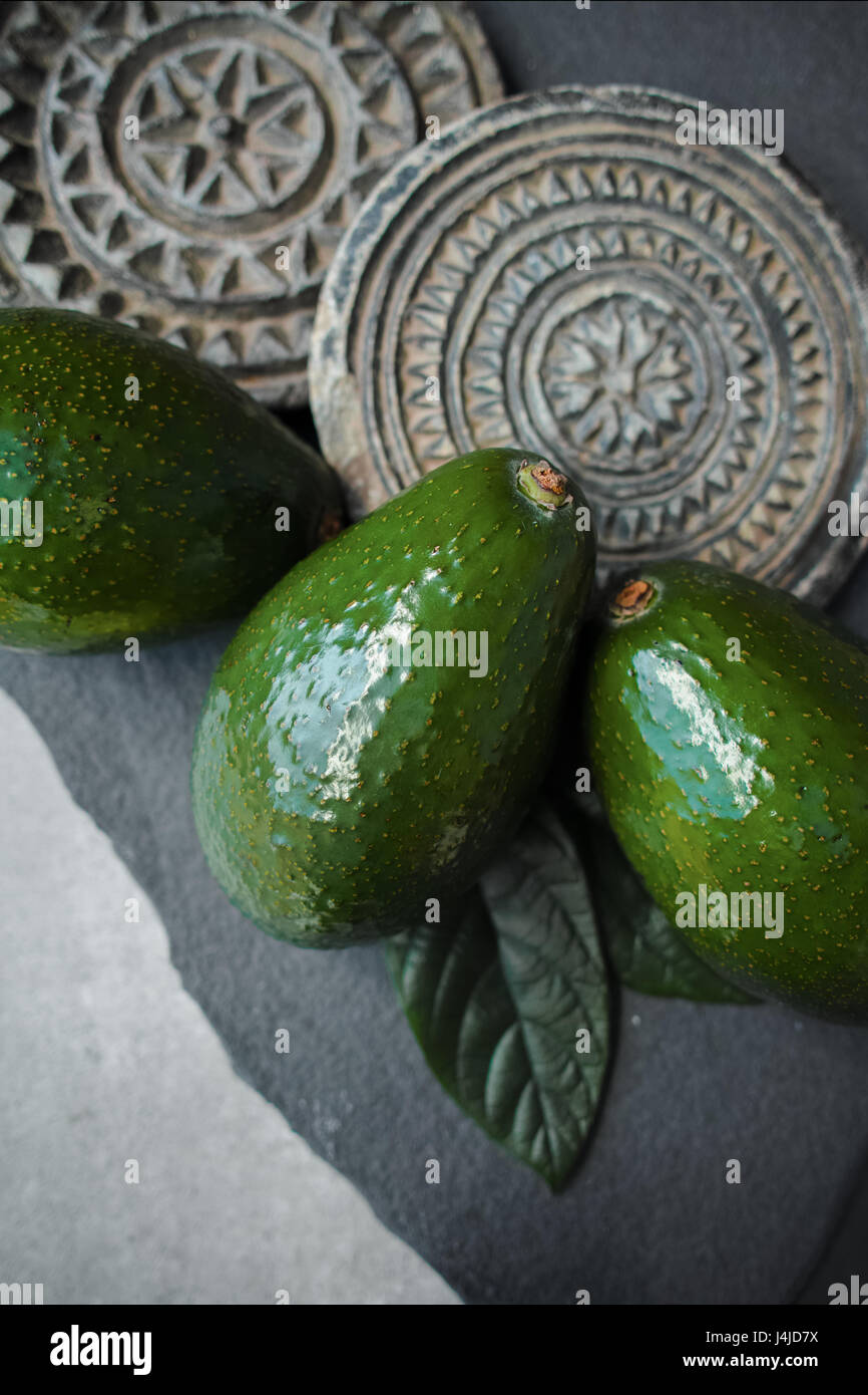Green ripe tropical vegetable avocados ready to eat Stock Photo - Alamy