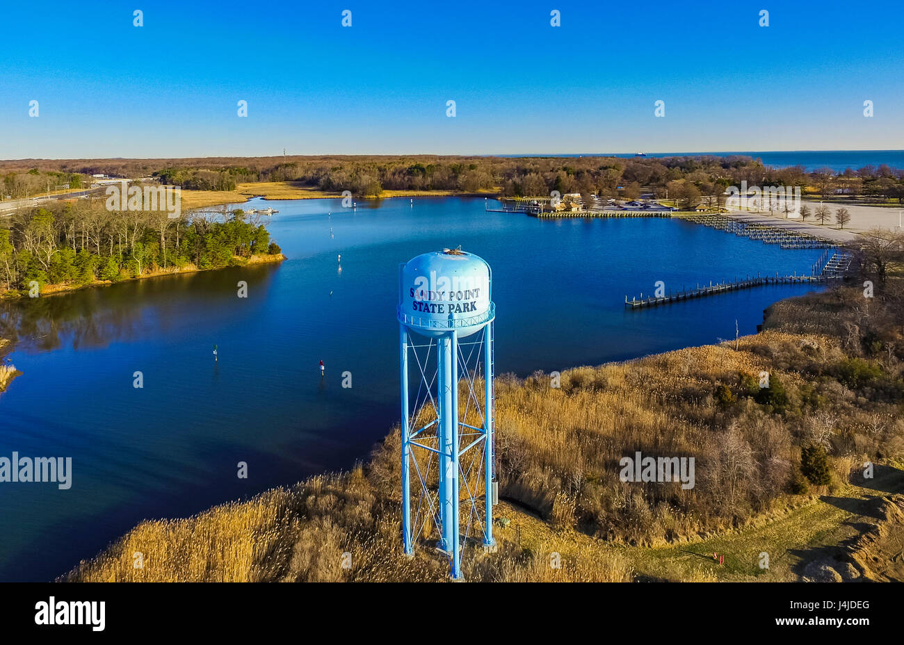 Sandy Point Water Tower Stock Photo - Alamy