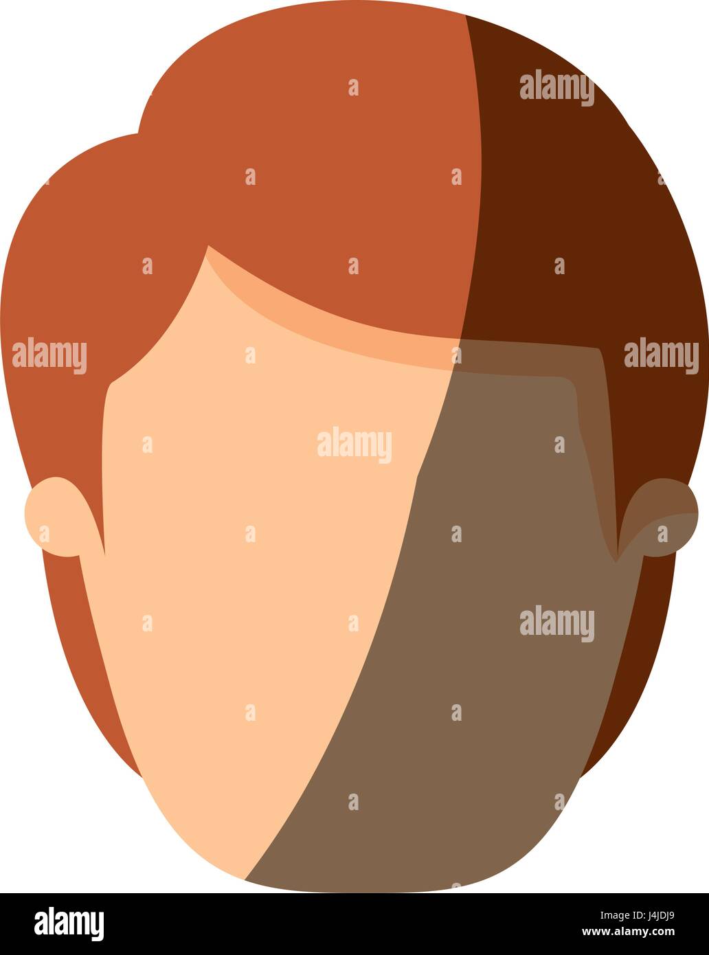 color image shading front view faceless man with brown hairstyle Stock ...