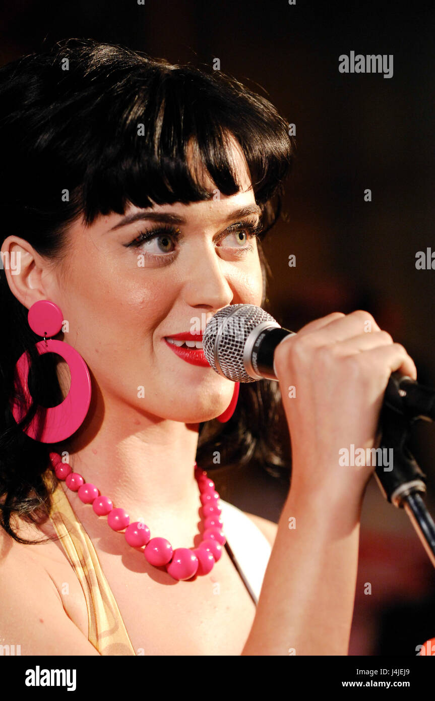 Singer Katy Perry performing at her CD release party for One Of The ...