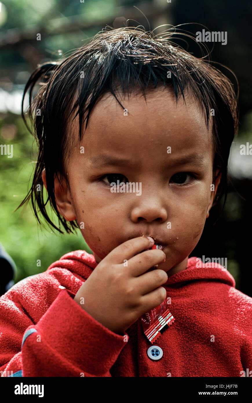 CHIANG MAI THAILAND - OCTOBER 23 : unidentified children eat snacks in ...