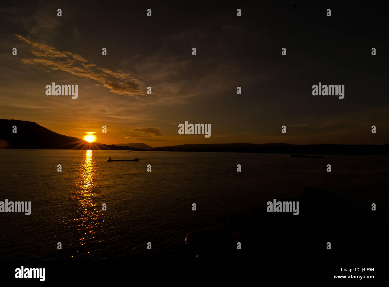 Beautiful landscape sunrise nature background Mountains and sky gold ...