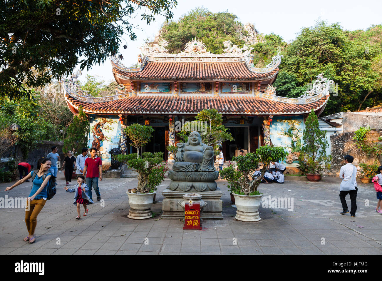 Marble Mountains, Da Nang, Vietnam - March 12, 2017: pagoda around ...