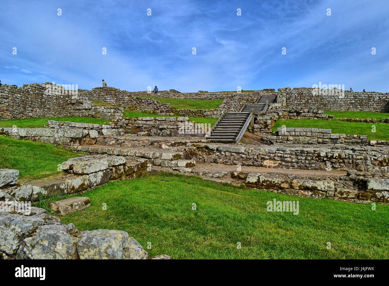 Housesteads Fort, Hadrians Wall, Borders, Northumberland, UK Stock ...