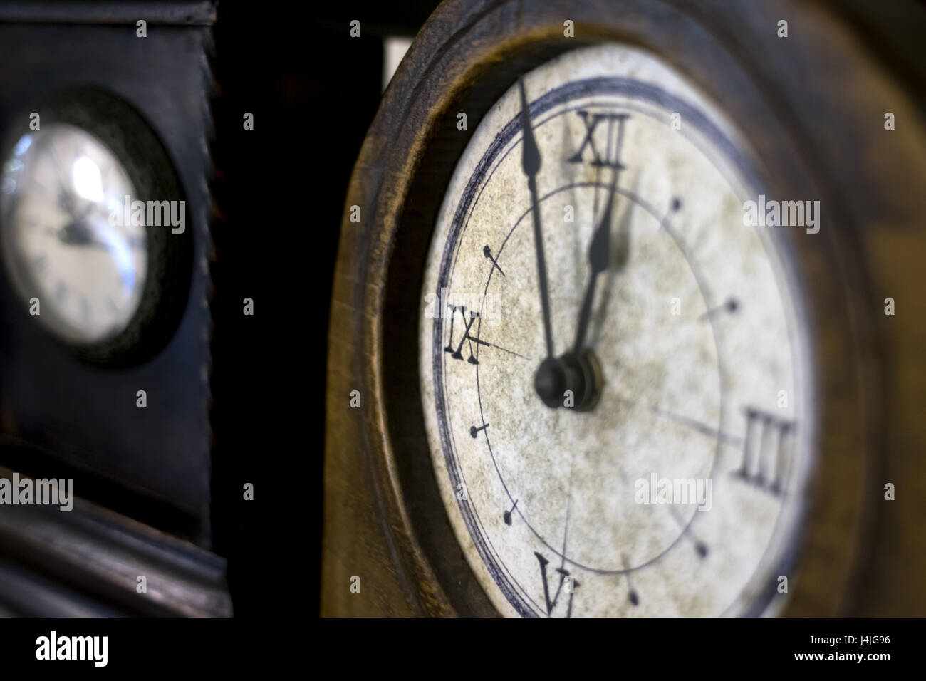 concept of past time with antique clocks Stock Photo - Alamy