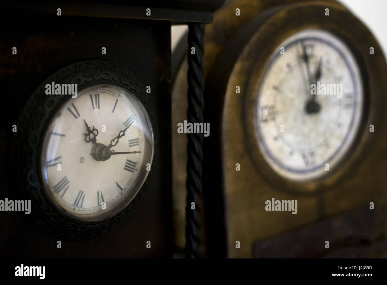 concept of past time with antique clocks Stock Photo - Alamy