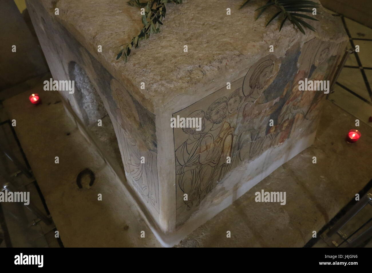 Israel, Jerusalem, the Stela of Bethphage, a stone adorned with ...