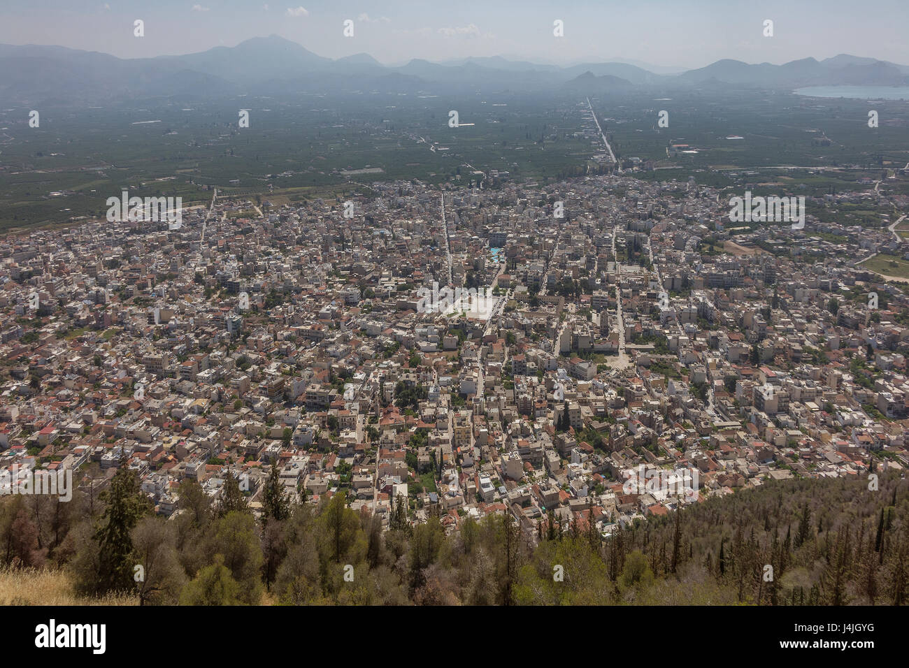 Greece, Peloponnese, Argos, aerial view of city Stock Photo - Alamy