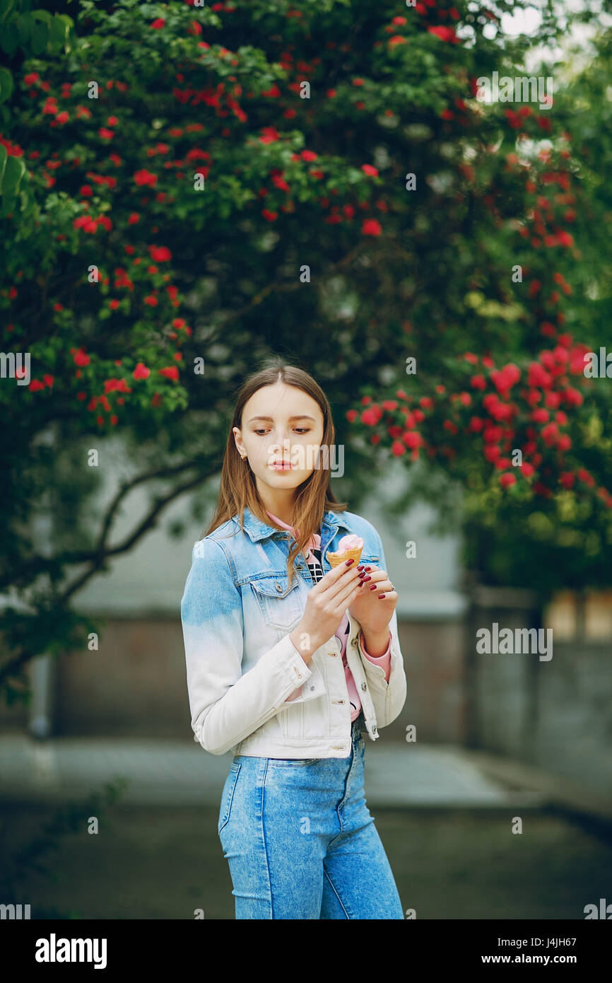 beautiful model pose for a photo in trendy clothes Stock Photo - Alamy
