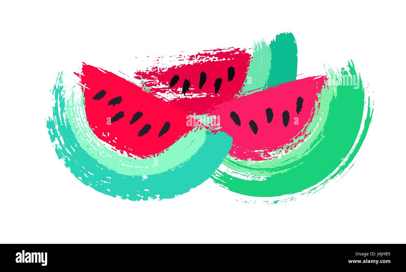 Watermelon slices Painted Stock Vector Image & Art - Alamy