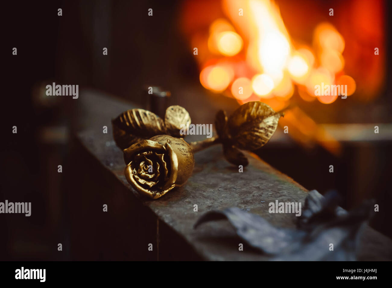 Forged flower in the smithy Stock Photo - Alamy