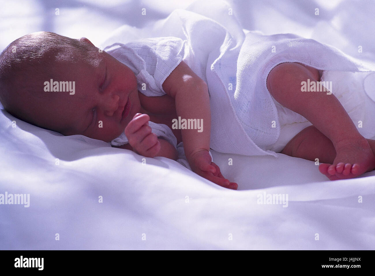 Bed, baby, sleep inside, at home, child, infant, newborn child, sleep ...