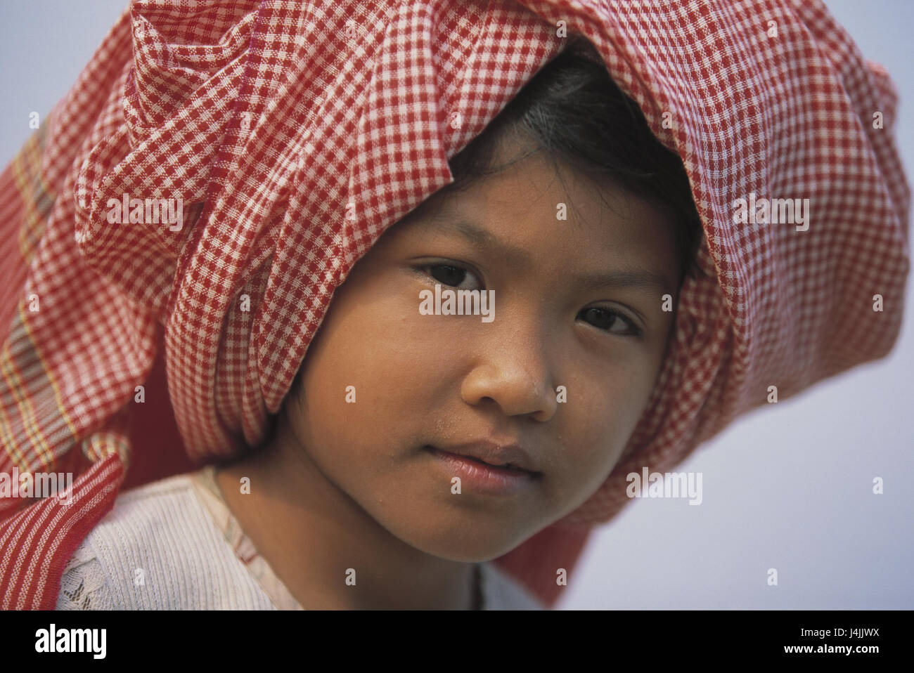 Cambodia, Sihanouk Ville, 'Occeuteal of beach', Khmer girls, headscarf ...