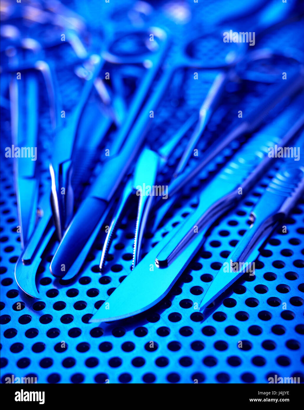 Medicine, surgery, instruments, op. instruments, monochrome blue not ...