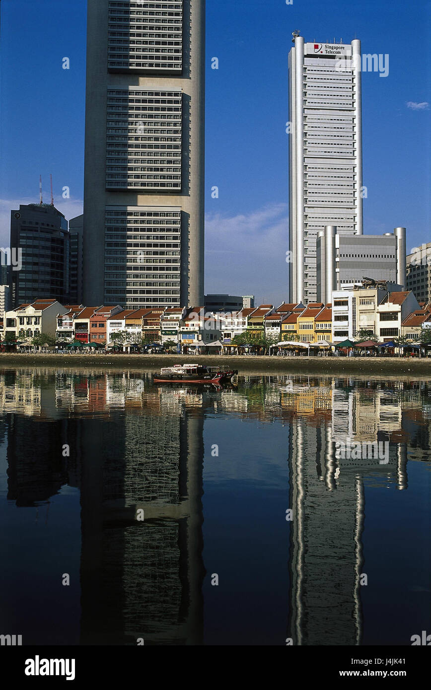 Singapur, Stadtansicht, Boat Quay Asien, Stadtstaat, Republic of ...