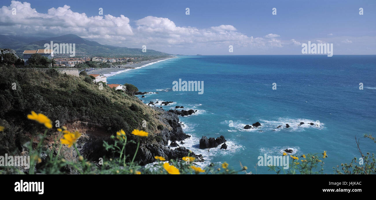 Italy, Calabria, Scalea, bile coast, overview Provincia de Cosenza, the ...