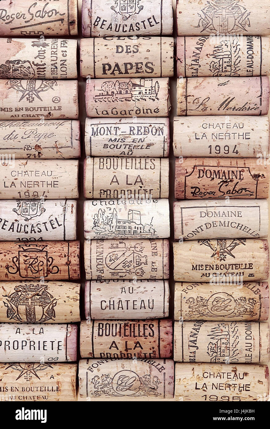 France, Provence, Vaucluse, Chateauneuf you Pape, wine corks ...